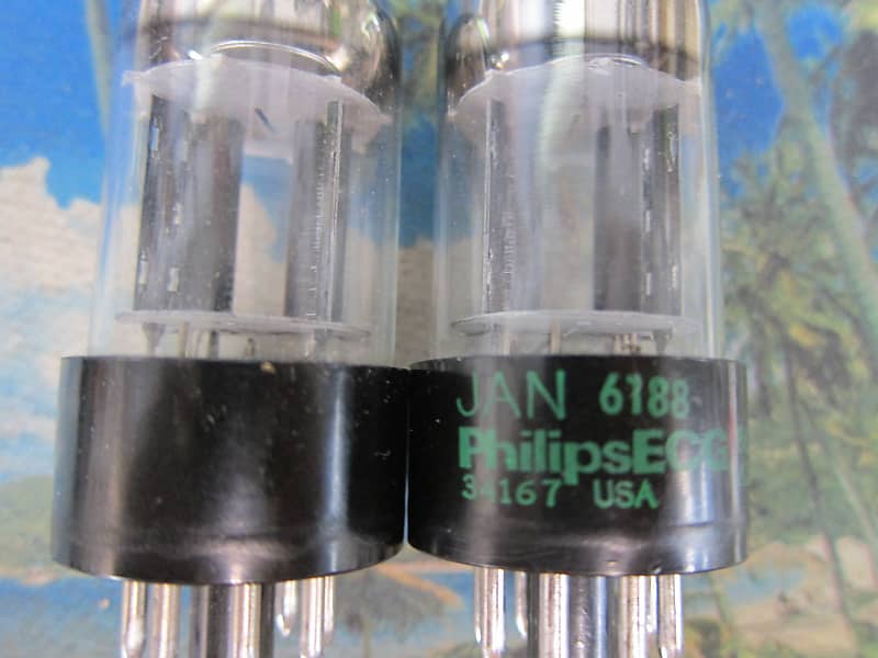 Pair Vintage Philips 6188 preamp/driver Tubes, 1960s, USA , | Reverb