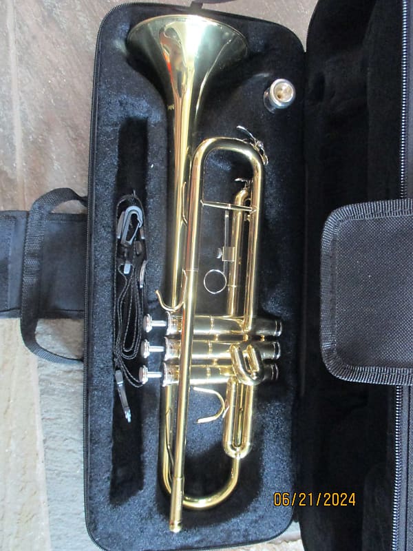 Mendini brand Trumpet with case and mouthpiece | Reverb