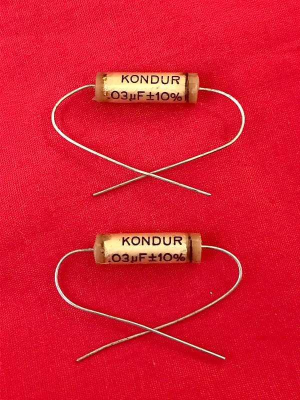 Pair Kondur .03 uF 125V tone Capacitors for electric guitar, | Reverb