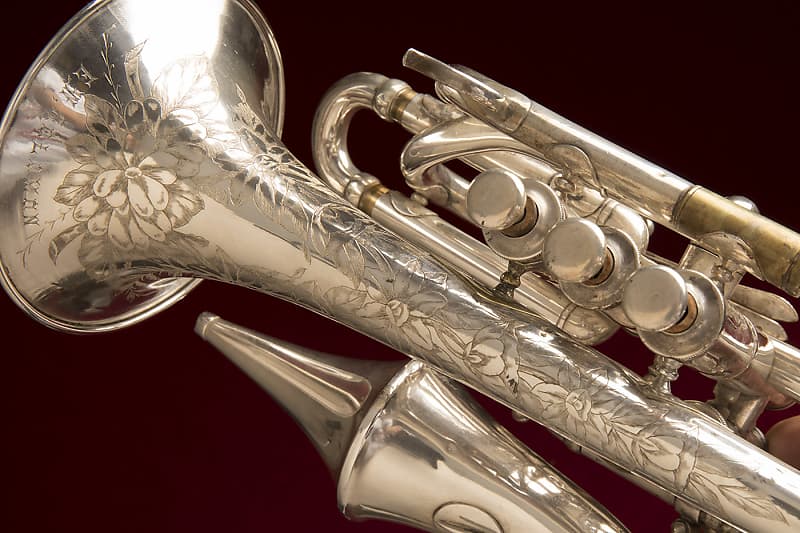 Antique French 4-Valve Echo Cornet - Extensive Bell Engraving | Reverb