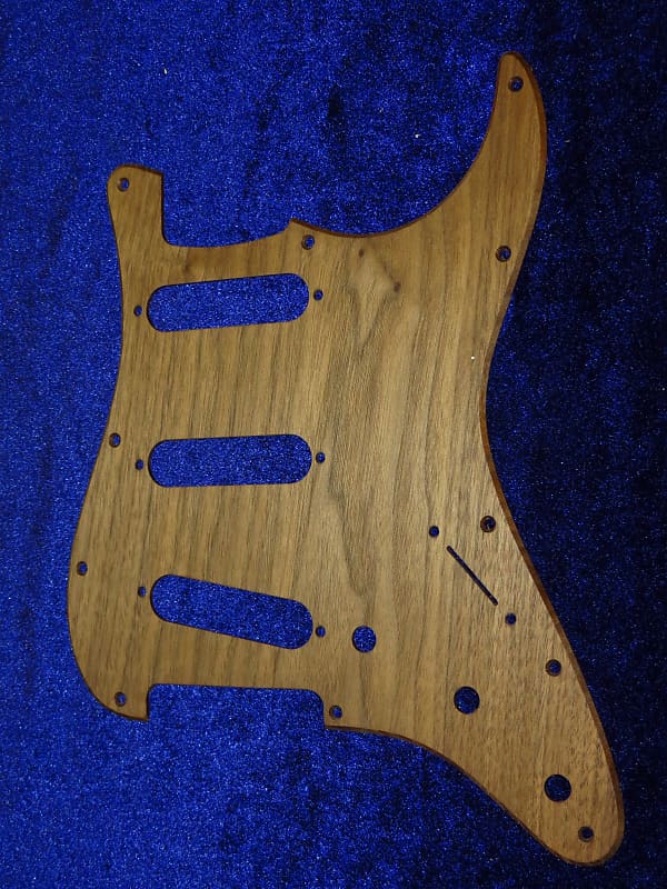Black Walnut Wooden Stratocaster Strat SSS Pickguard #649 | Reverb