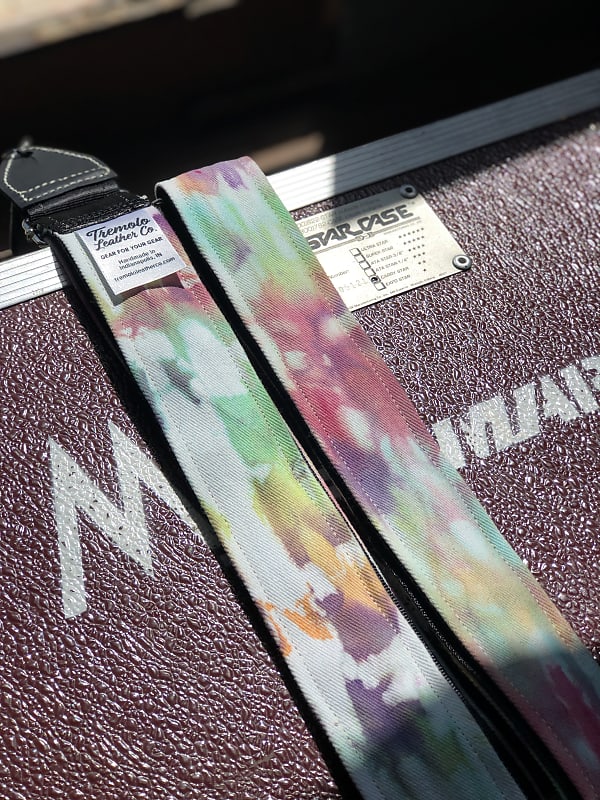 Tremolo Leather Co. White Tye Dye Strap | Reverb