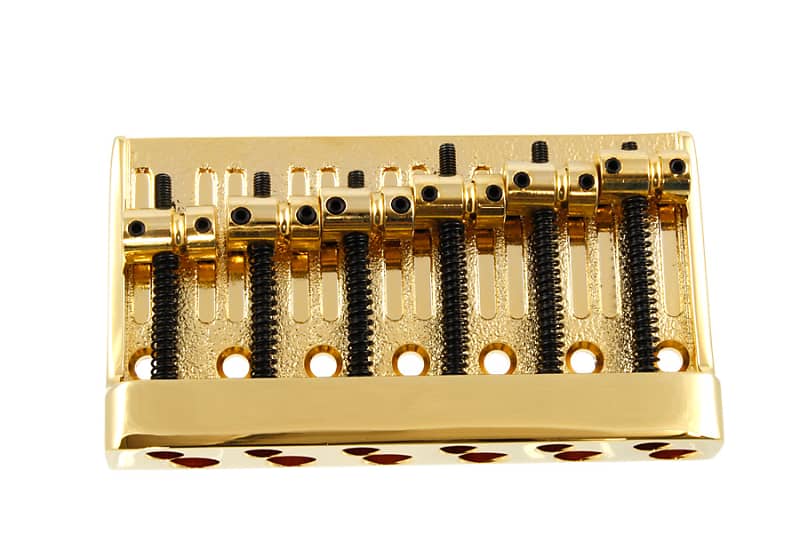 6-String Heavy-Duty Bass Bridge, 3-1/8", GOLD | Reverb
