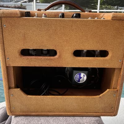 Fender 1958 Harvard 5F10 chassis restored in new tweed cab | Reverb