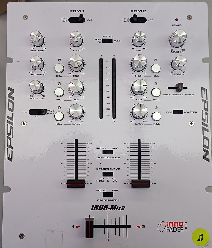 Epsilon INNO-Mix2 WHITE Professional 2 Channel DJ Battle | Reverb