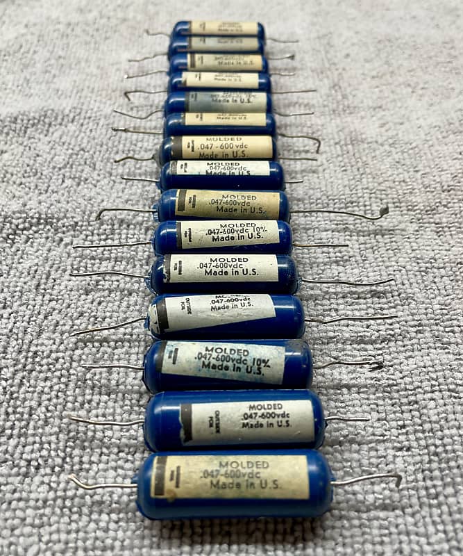 Vintage 1960s Ajax .047 blue capacitor - for Fender amps | Reverb