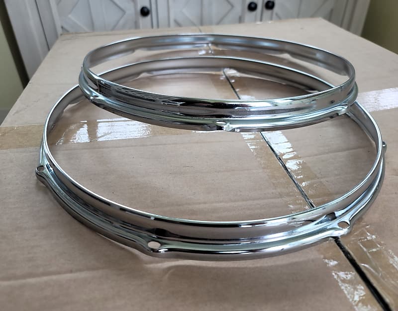 2 VINTAGE 70's SLINGERLAND 14" 8 LUG STICK SAVER HOOPS / RIMS | Reverb