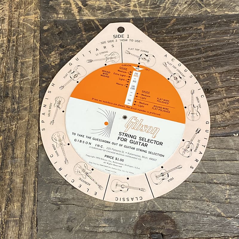 Vintage Gibson String Selector for Guitar, Original Print | Reverb