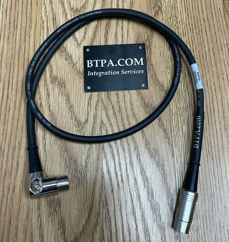 BTPA Straight to Right Angle MIDI Cable - 3ft long in Black | Reverb