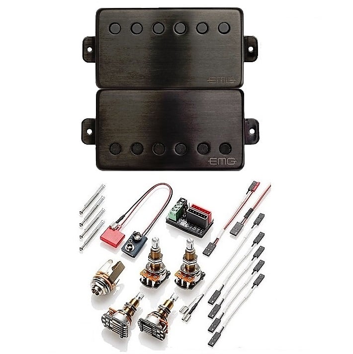 EMG JH SET JAMES HETFIELD BRUSHED BLACK CHROME HUMBUCKER SET | Reverb