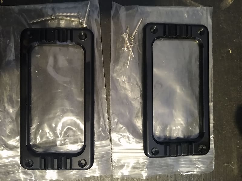 (2) Gretsch Filtertron Black Bezel Pickup Surrounds | Reverb