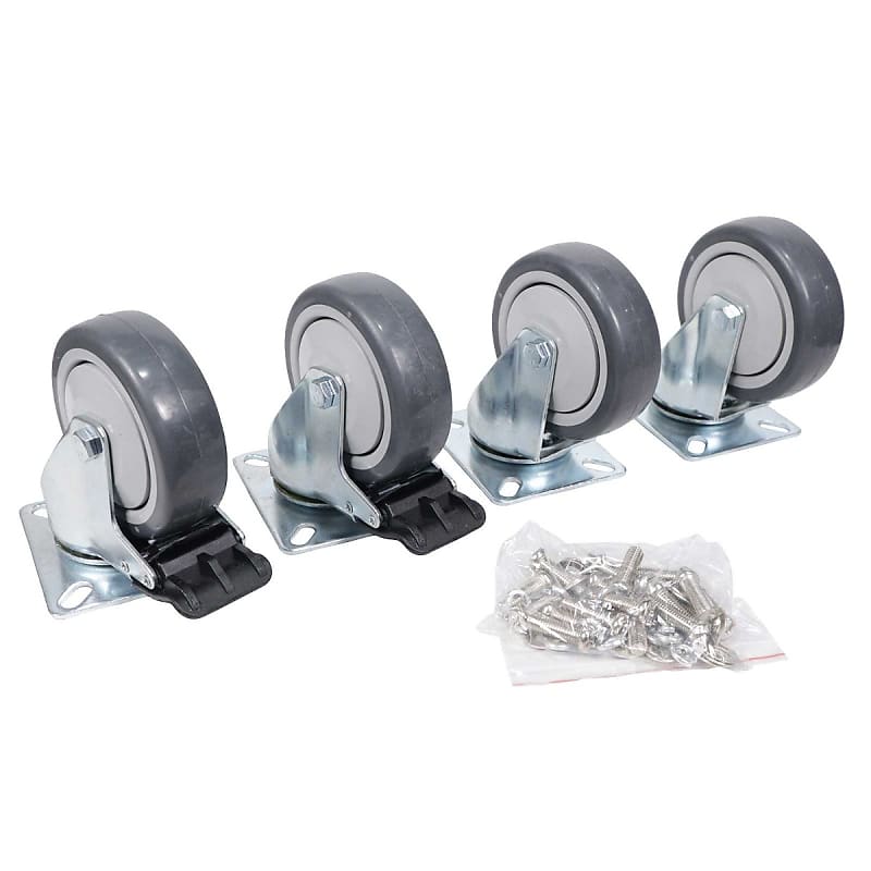 ProX X-CASTER4-BLK-100X80 Set of (4) 4" Replacement Casters | Reverb