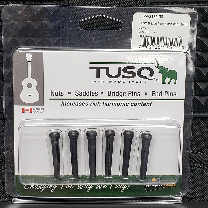 Graph Tech PP-2182-00 Traditional Bridge Pins Black W/ 2mm | Reverb