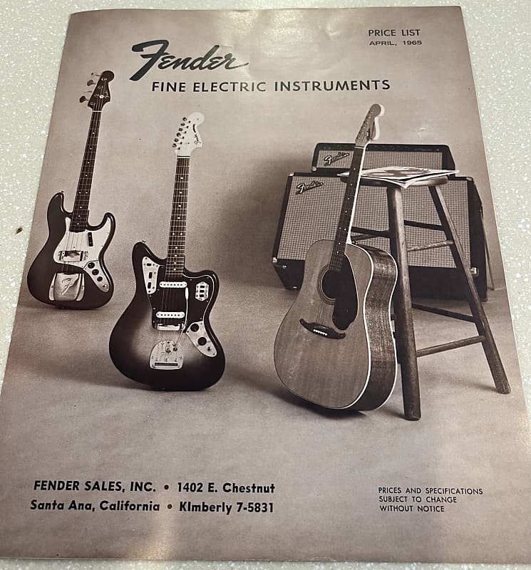 Fender Price list 1965 | Reverb