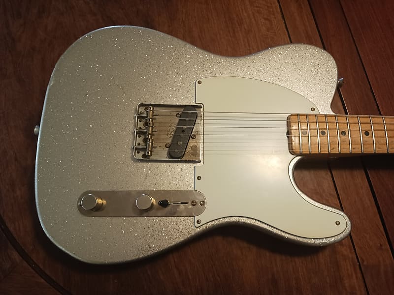 Telecaster Body Custom Silver Glitter Finish, Paulownia, | Reverb