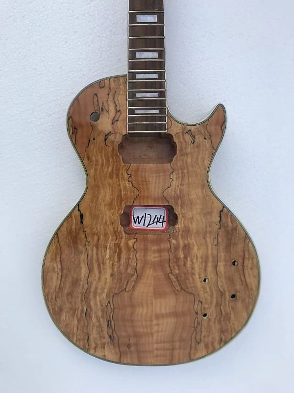 LP Style Spalted Maple Top Guitar Body with Neck, Rosewood | Reverb