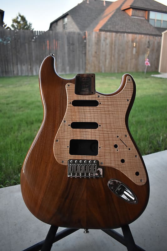 ACG Walnut Strat Body Clear / Natural | Reverb