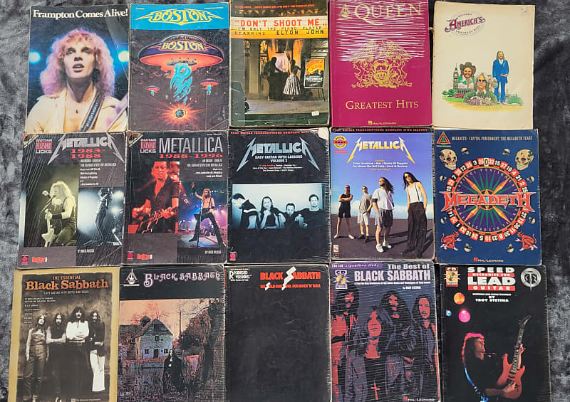 Lot of 15 Tab books Guitar tab books 70s-90s | Reverb