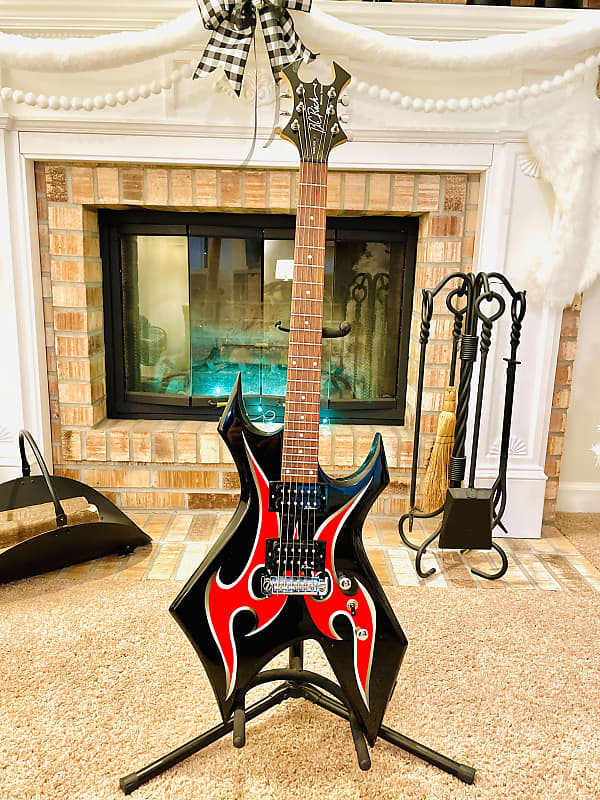 B.C. Rich Warlock Tribal Bronze Series - Black with Tribal | Reverb