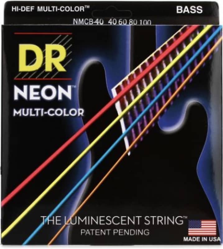 DR NMCB-45 Hi-Def Neon Bass Guitar Strings - Medium 45-105 | Reverb