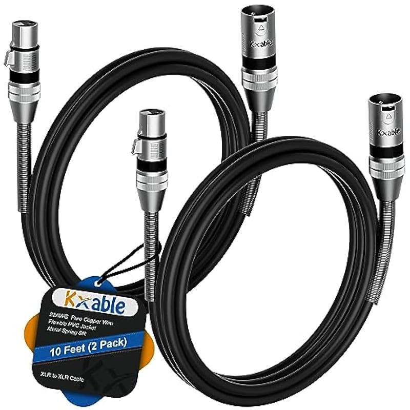 Xlr Cable 10 Feet (2 Pack), 22Awg, Zinc Alloy Shells, Xlr | Reverb
