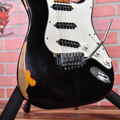 Medium Rare Guitars Diablo “Rat Strat” Relic Black Over | Reverb