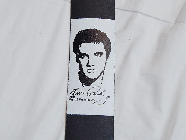 PERRI'S Elvis Presley Portrait LEATHER guitar strap BLACK - | Reverb