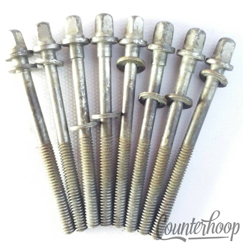 Leedy&Ludwig 8x 2 9/16" Tension T-Rods Snare/Tom Drum Nickel | Reverb