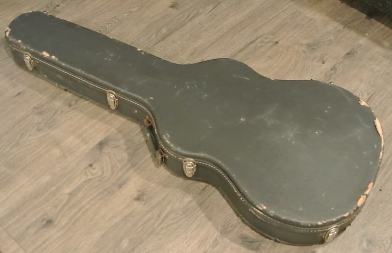 1960's Epiphone Thinline Hardshell Case- Dark Gray with Blue | Reverb