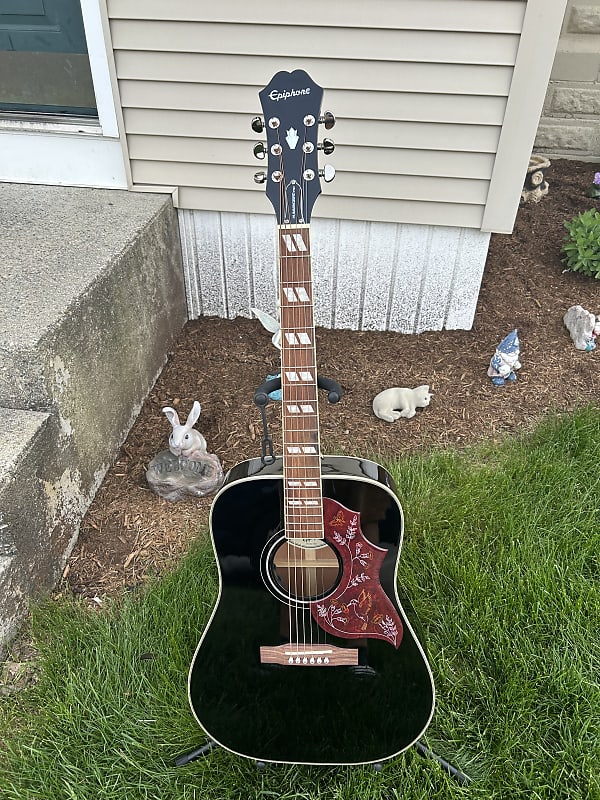 Epiphone Hummingbird pro ebony brand new | Reverb
