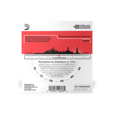 D'Addario EJ17-3D Phosphor Bronze Acoustic Guitar Strings | Reverb