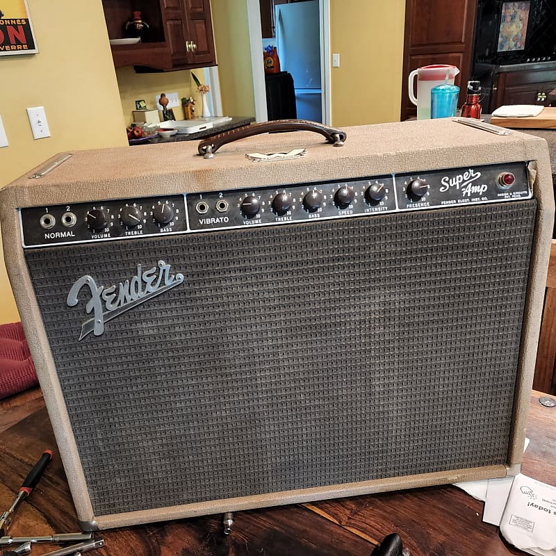 Fender Super 6G4-A Brownface 40-Watt 2x10" Guitar Combo 1961 | Reverb