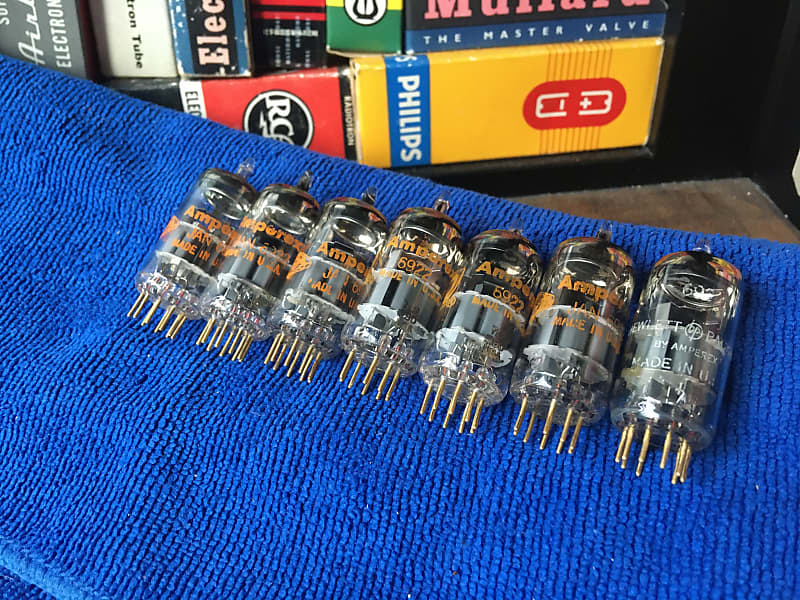 Amperex 6922 Rollet Lot - Set of 7 Gold Pin Audio Tubes | Reverb