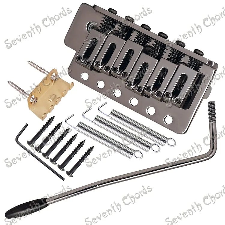 Black Nickel Guitar Stratocaster Strat Style Bridge Tremolo | Reverb