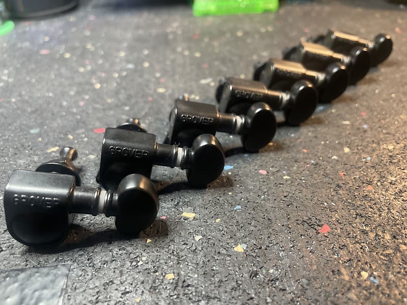 Grover 406BC7 Mini Inline Rotomatic Tuners Matte Black | Reverb