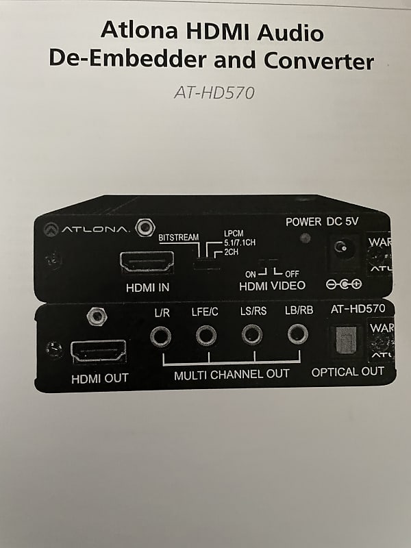 Atlona AT-HD570 HDMI Audio De-Embedder and Converter Black | Reverb