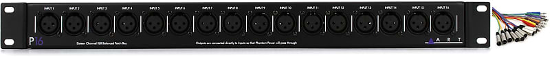 ART P16 16-channel XLR Balanced Patchbay Bundle with Hosa | Reverb