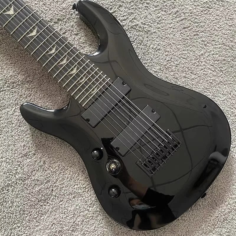 Quincy Black Left Handed 8 String Guitar, Basswood | Reverb Australia
