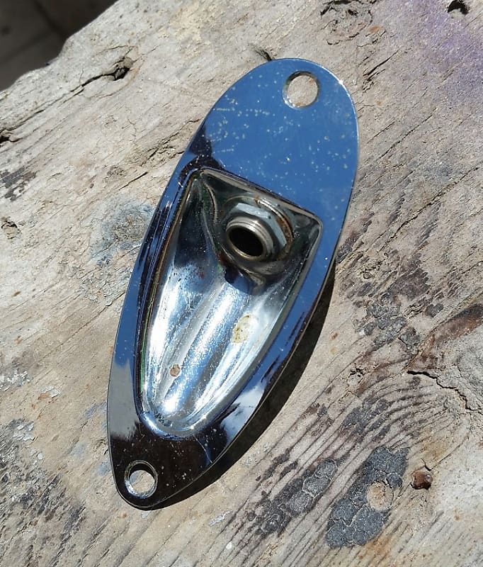 Strat type JACK PLATE naturally aged for strat projects or | Reverb