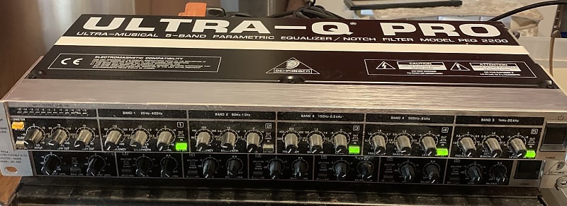 Behringer Ultra -Q Pro PEQ 2200 Musical 5 Band Parametric | Reverb