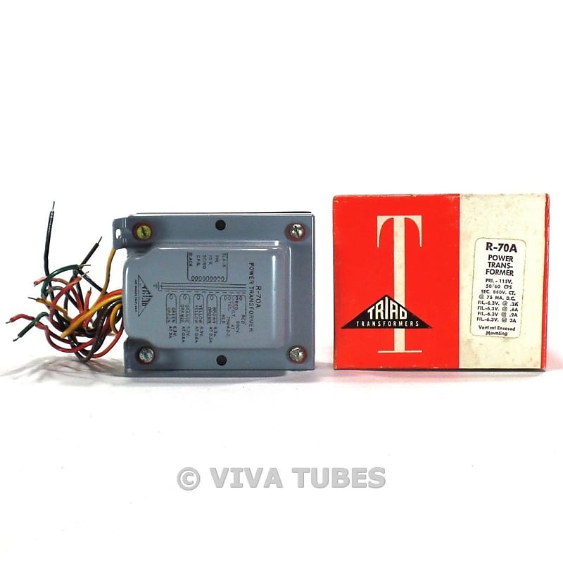 NOS NIB Triad R-70A Power Transformer 880V CT 75mADC for Tube | Reverb