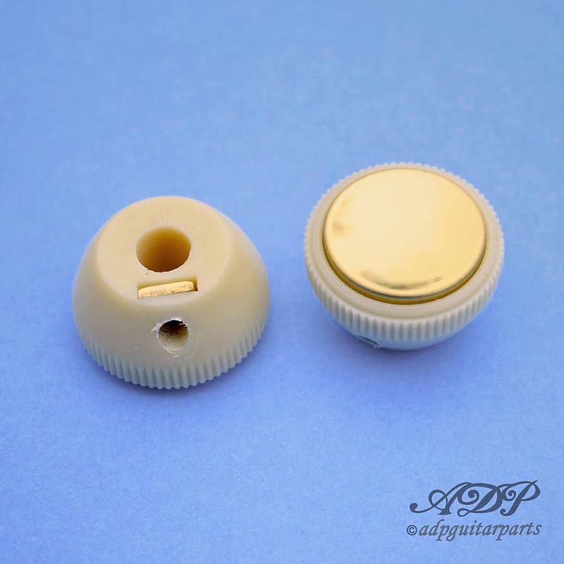 2 Boutons Vintage Hofner Violin Bass Tea-Cup Knobs Old White | Reverb
