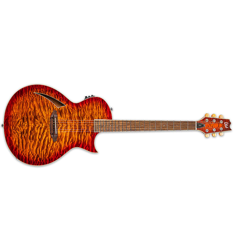 ESP LTD TL-6 Thinline Acoustic Electric Guitar Tiger Eye | Reverb