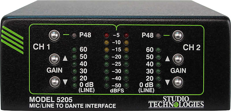 Studio Technologies MODEL-5205 2-Channel Mic/Line to Dante | Reverb