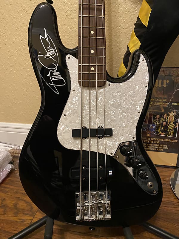 Fender Owned by Tim Gaines from Stryper Jazz Bass Black | Reverb
