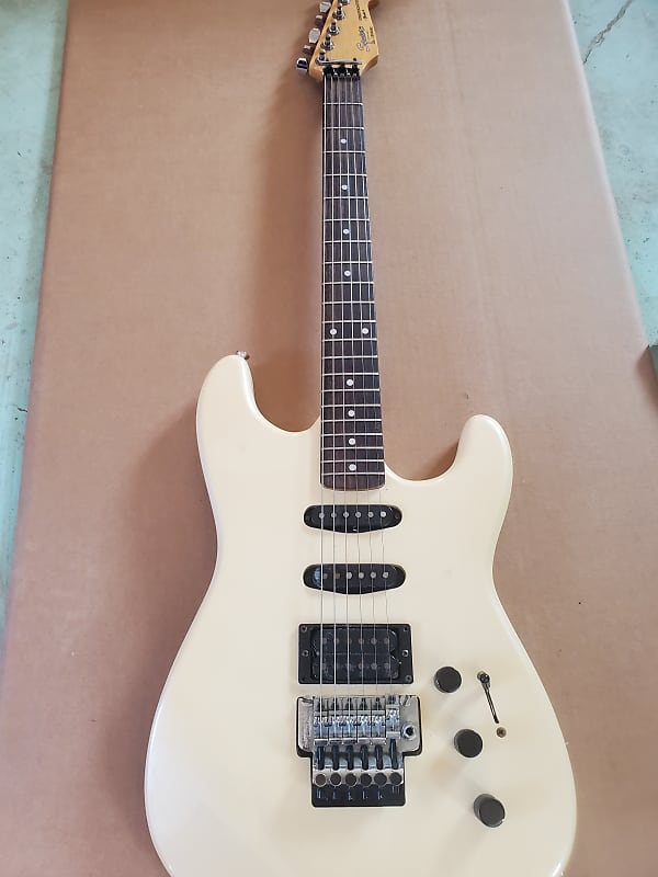 Fender Squire floyd rose Korea 80s - White | Reverb