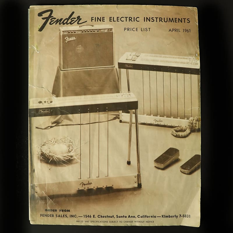1961 Fender Price List Booklet | Reverb