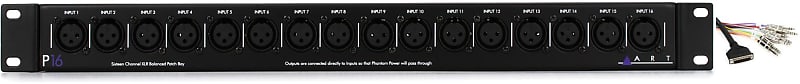 ART P16 16-channel XLR Balanced Patchbay Bundle with Hosa | Reverb