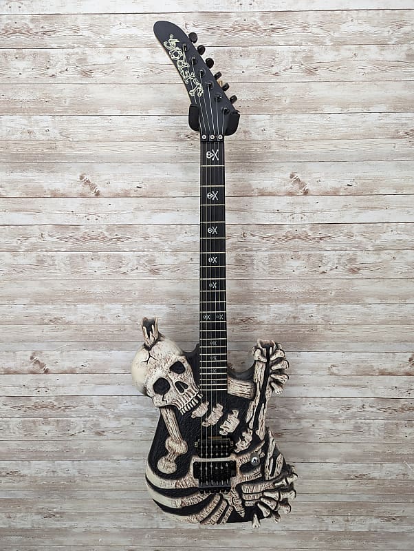 J Frog Style George Lynch Skull and Bones guitar | Reverb