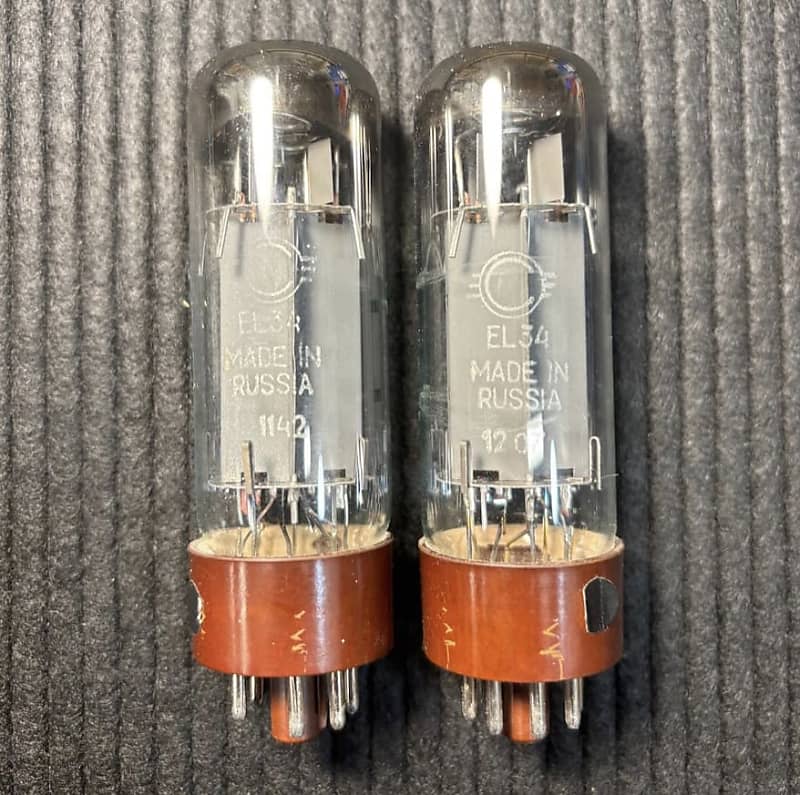 Matched Pair Svetlana Winged C EL34 6CA7 Vacuum Tubes #9 | Reverb